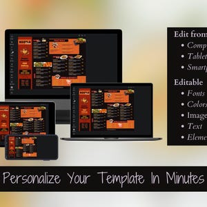 Printable Noodle Menu Template Editable Food Menu Template Restaurant ...