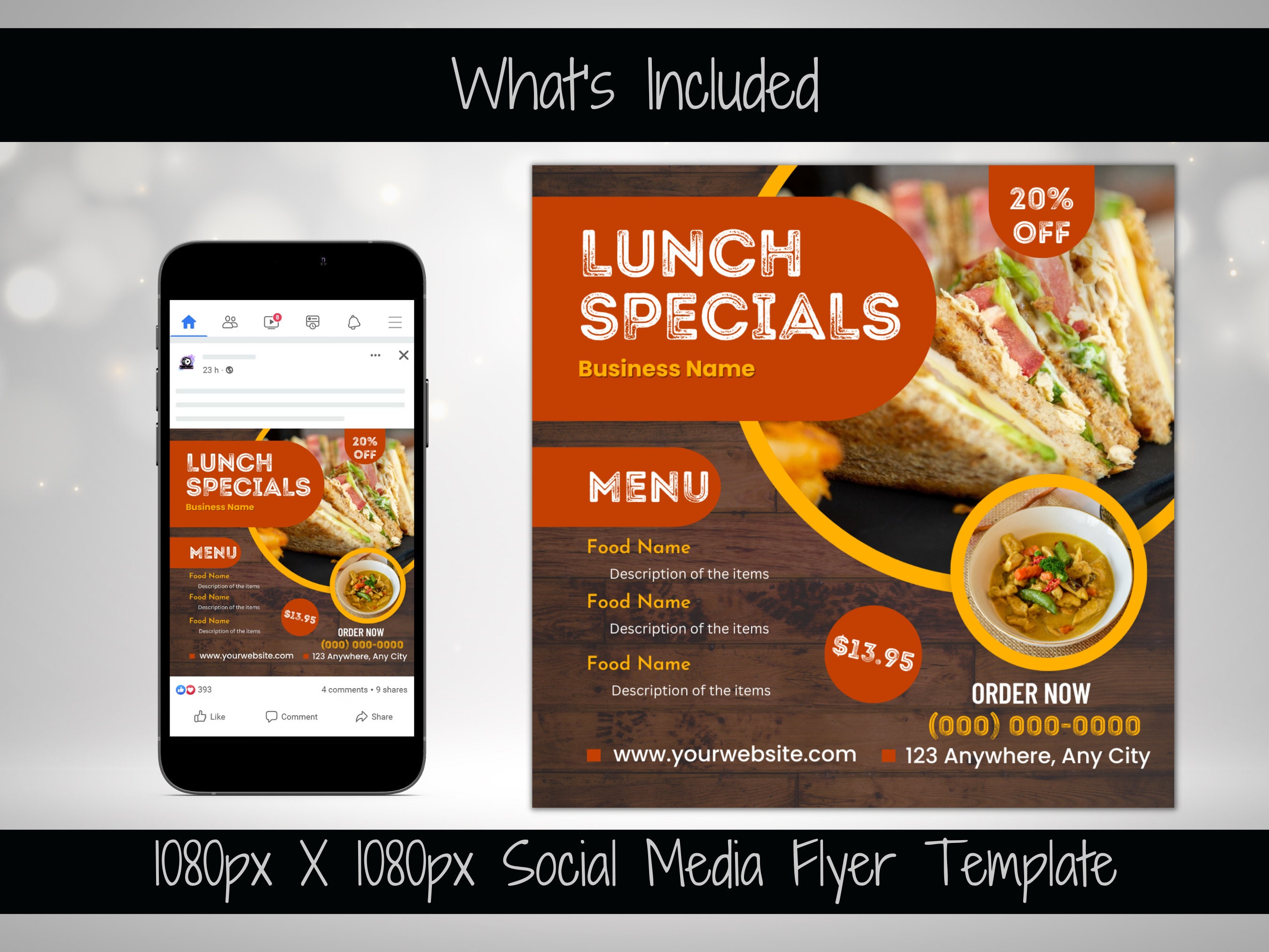 Lunch Special Editable Flyer Social Media Flyer Template Event ...