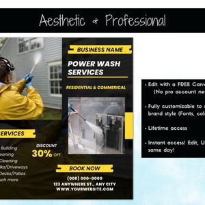 Power Wash Services Flyer Template for Social Media Power Wash ...