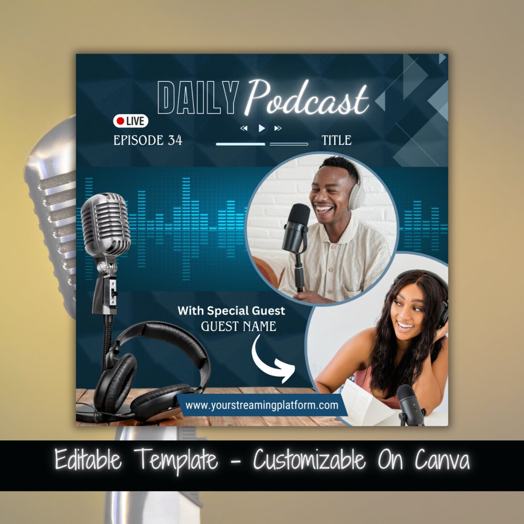 Podcast Flyer Social Media Promo Template for Podcasters Talk Show ...