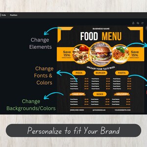 Editable Food Menu Bundle Printable Flyer Social Media Post Food Menu ...