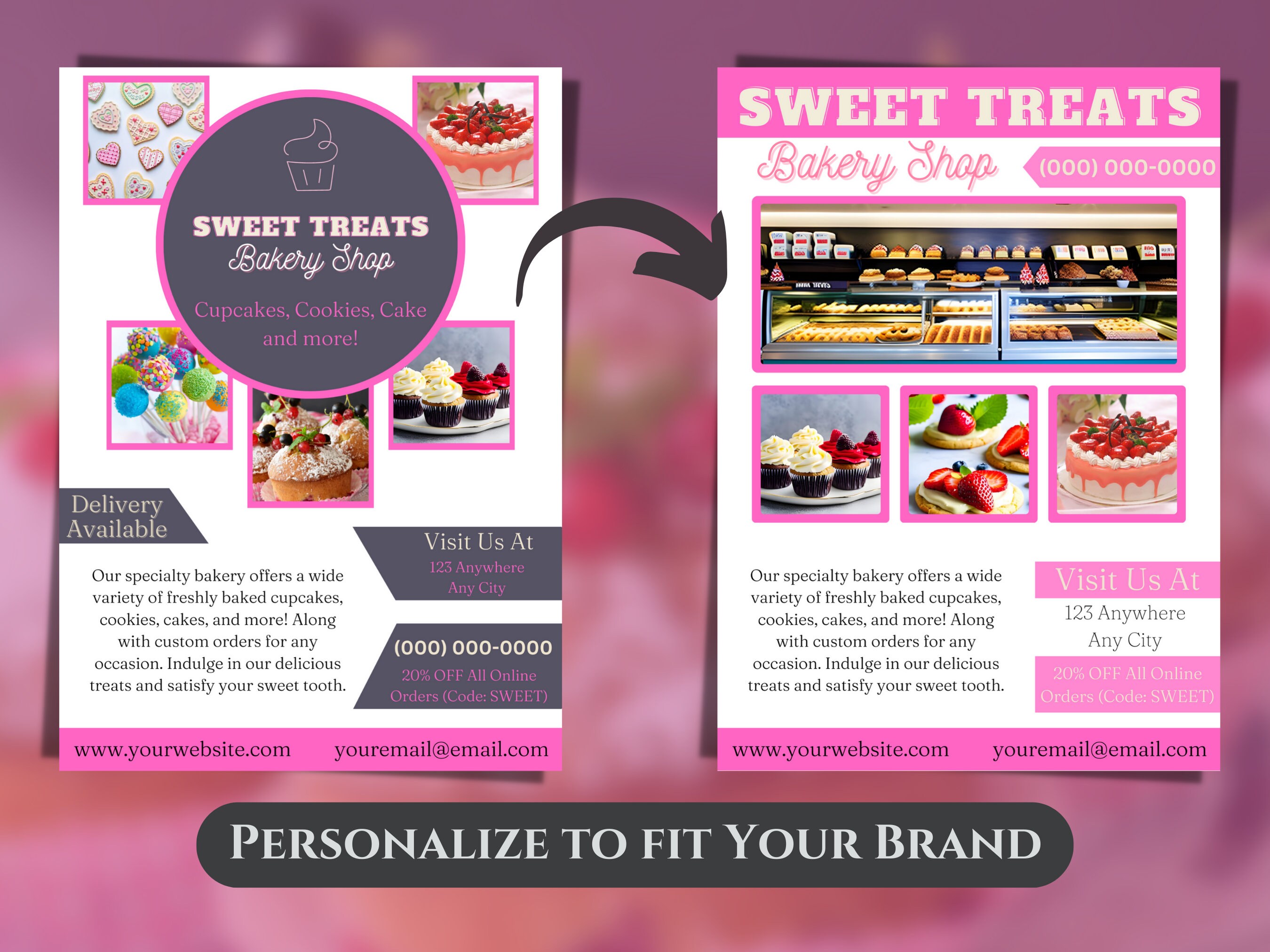 Cake Printable Flyer Template Cupcake Promotional Flyer Template ...