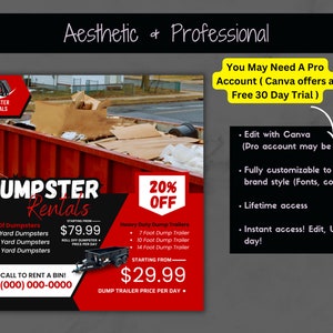 Dumpster Rentals Social Media Flyer Template Dumpster Business Flyer ...