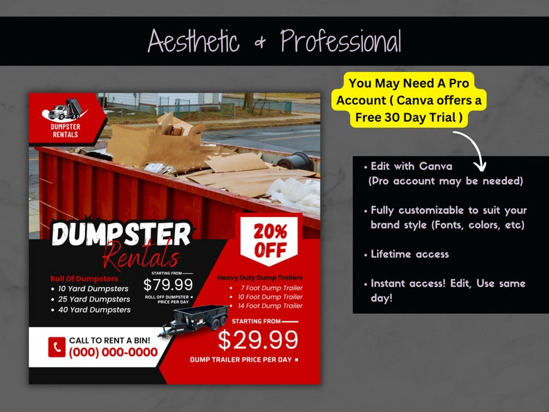 Dumpster Rentals Social Media Flyer Template Dumpster Business Flyer ...