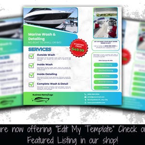 Marine Wash and Detailing Social Media Flyer Template Wash and ...