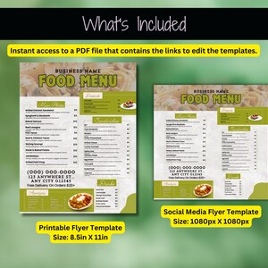 Food Menu Bundle Flyer Templates Social Media Food Specials Flyer Post ...