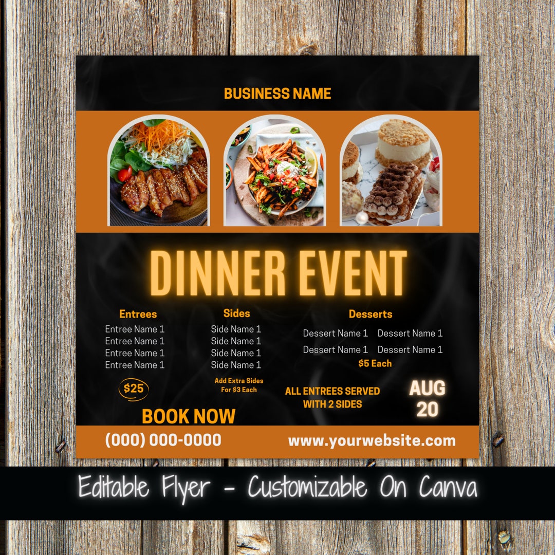 Editable Flyer Template Dinner Event Social Media Flyer Special Event ...