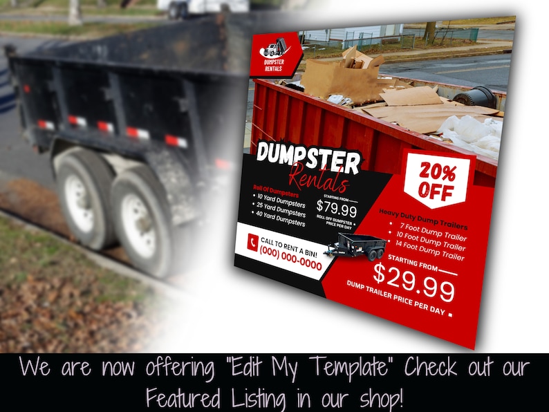 Dumpster Rentals Social Media Flyer Template Dumpster Business Flyer ...