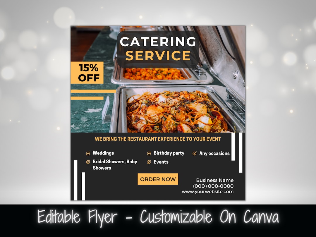 Catering Service Social Media Flyer Catering Restaurant Flyer Editable ...