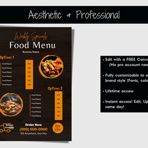 Editable Weekly Specials Flyer Template Food Menu Restaurant Menu ...