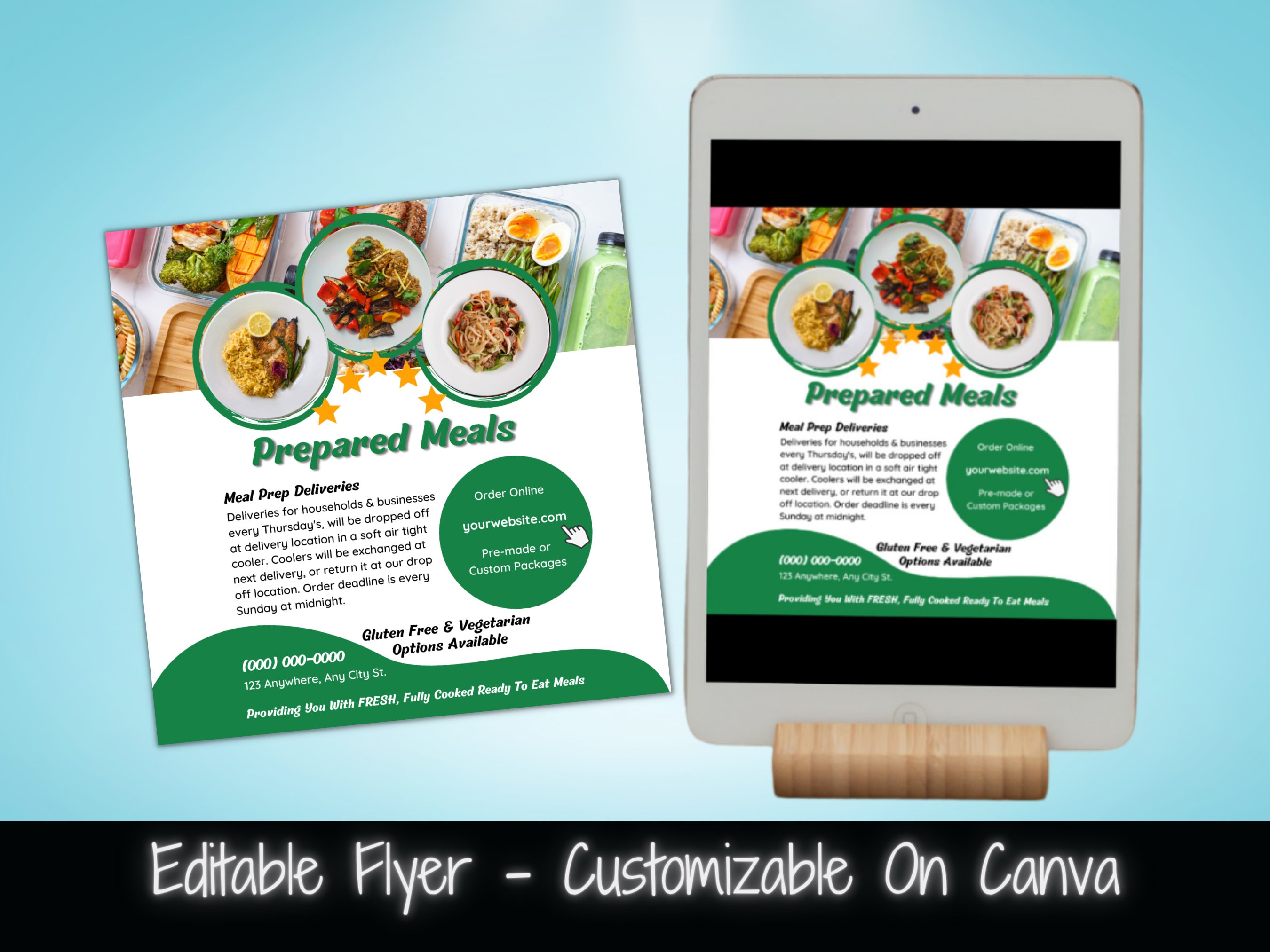 Editable Meal Packages Flyer Prepared Meals Service Flyer Social Media ...