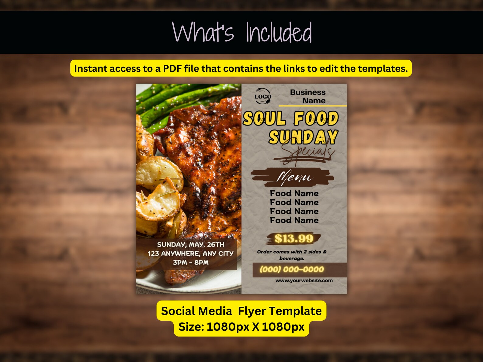 Soul Food Sunday Specials Flyer Template (canva Editable) - Etsy