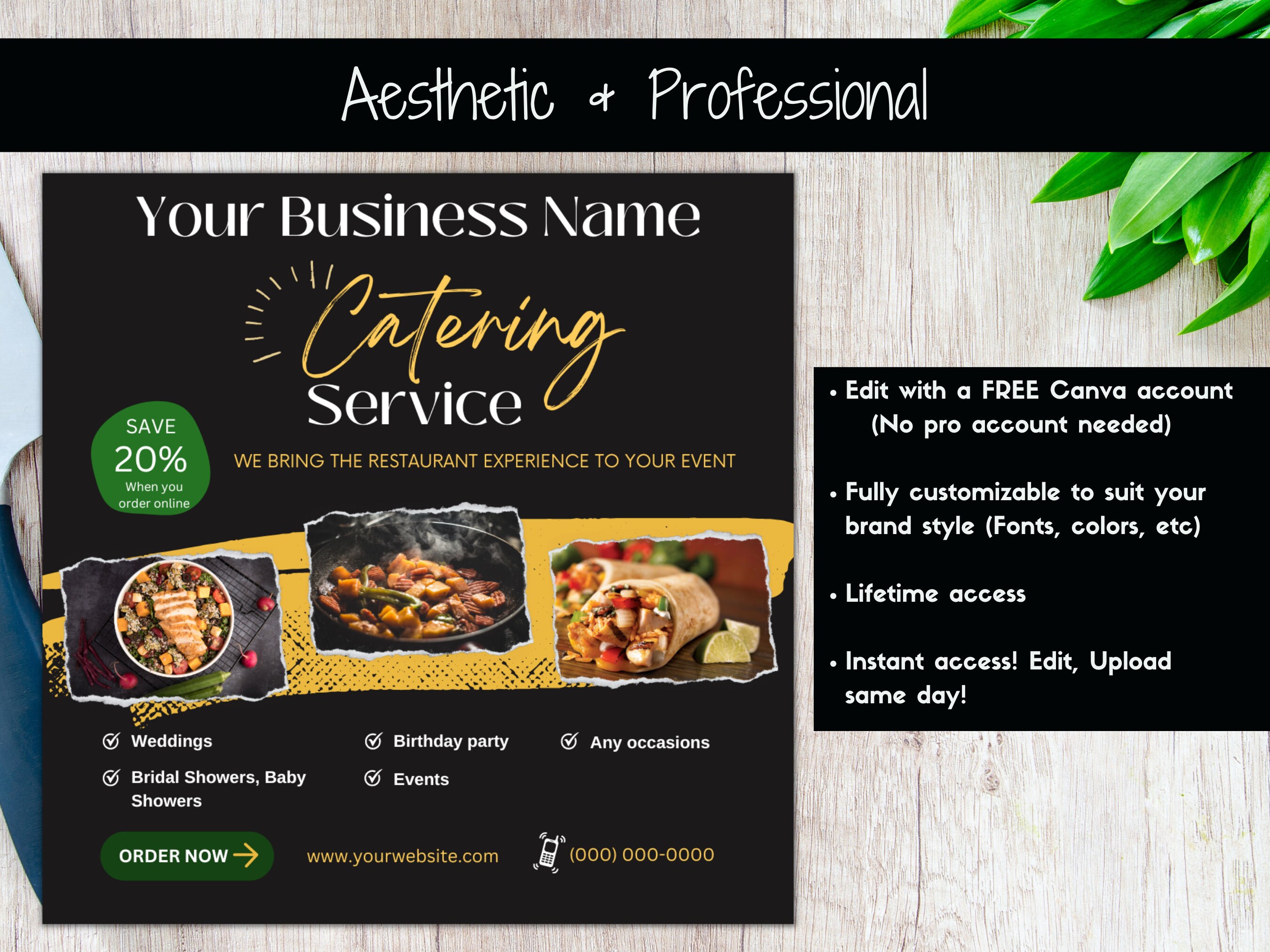 Catering Service Editable Flyer Template Catering Event Flyer Catering ...