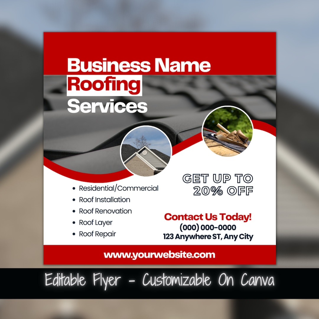 Editable Roofing Services Flyer Template Service Flyer Roof Repair ...
