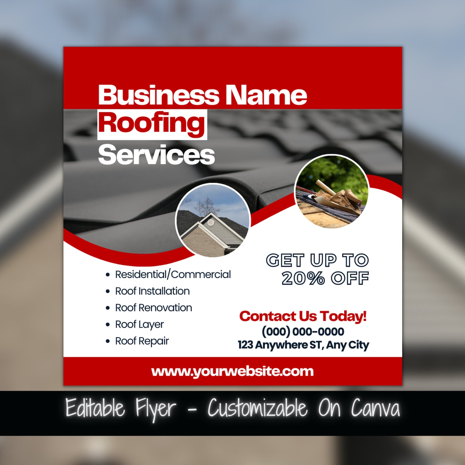 Editable Roofing Services Flyer Template Service Flyer Roof Repair ...
