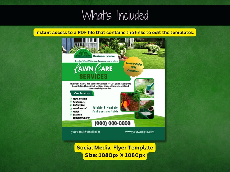 Lawn Care Services Flyer Template Social Media Flyer Yard Care Lawn ...