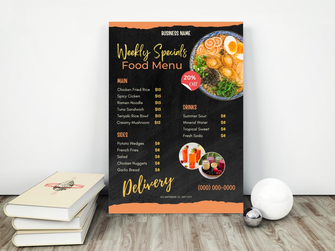 Editable Flyer Template Weekly Specials Flyer Restaurant Printable Food ...