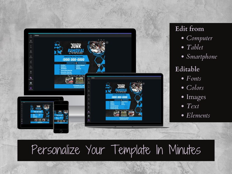 Junk Removal Service Flyer Templates Printable Flyer Social Media Flyer ...
