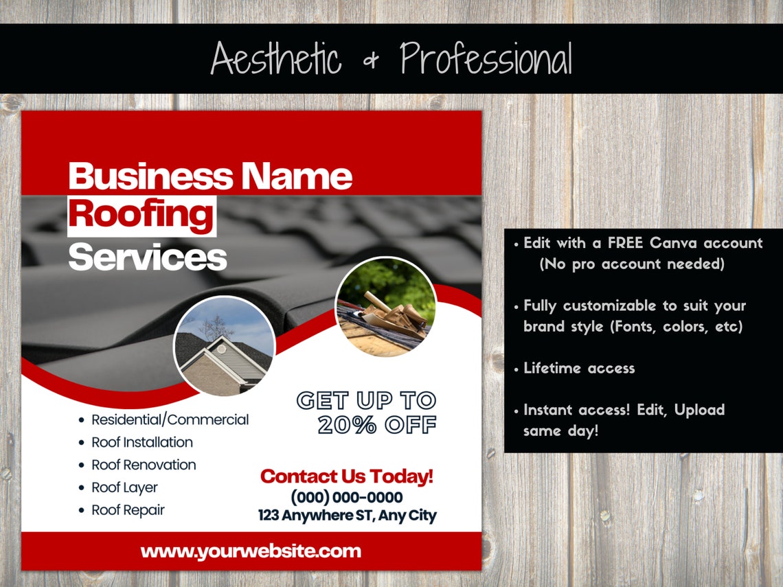 Editable Roofing Services Flyer Template Service Flyer Roof Repair ...