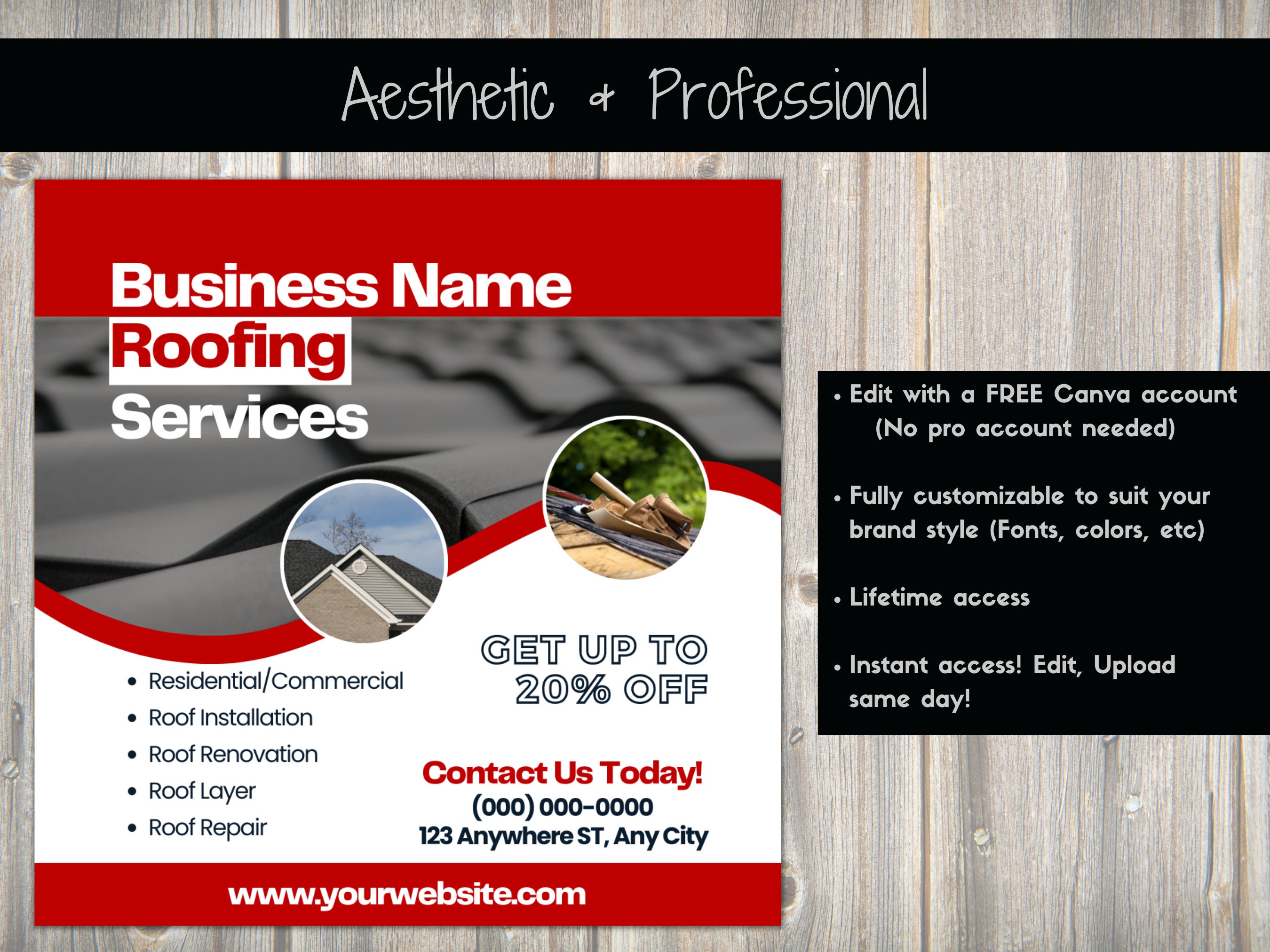 Editable Roofing Services Flyer Template Service Flyer Roof Repair ...