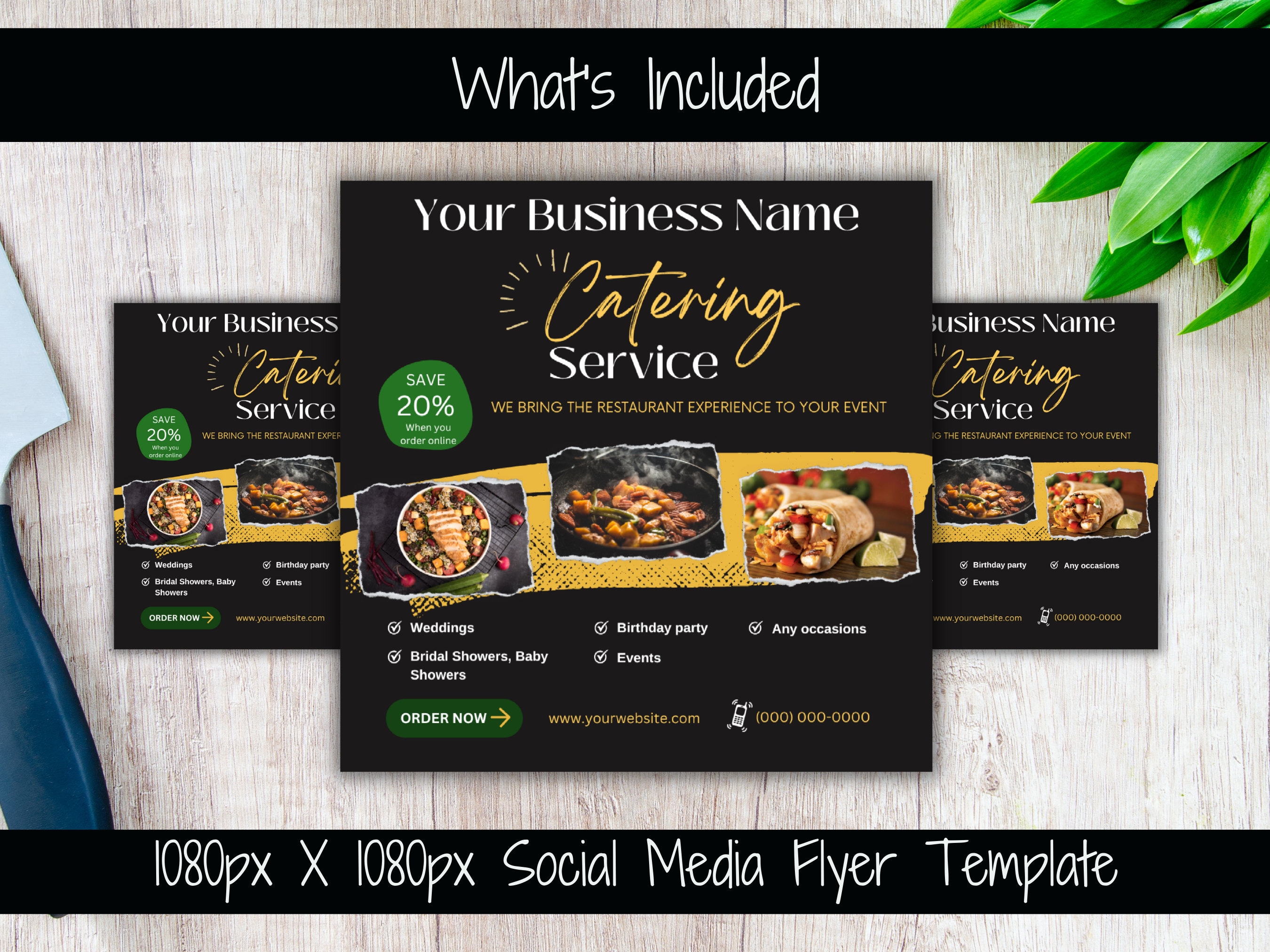 Catering Service Editable Flyer Template Catering Event Flyer - Etsy