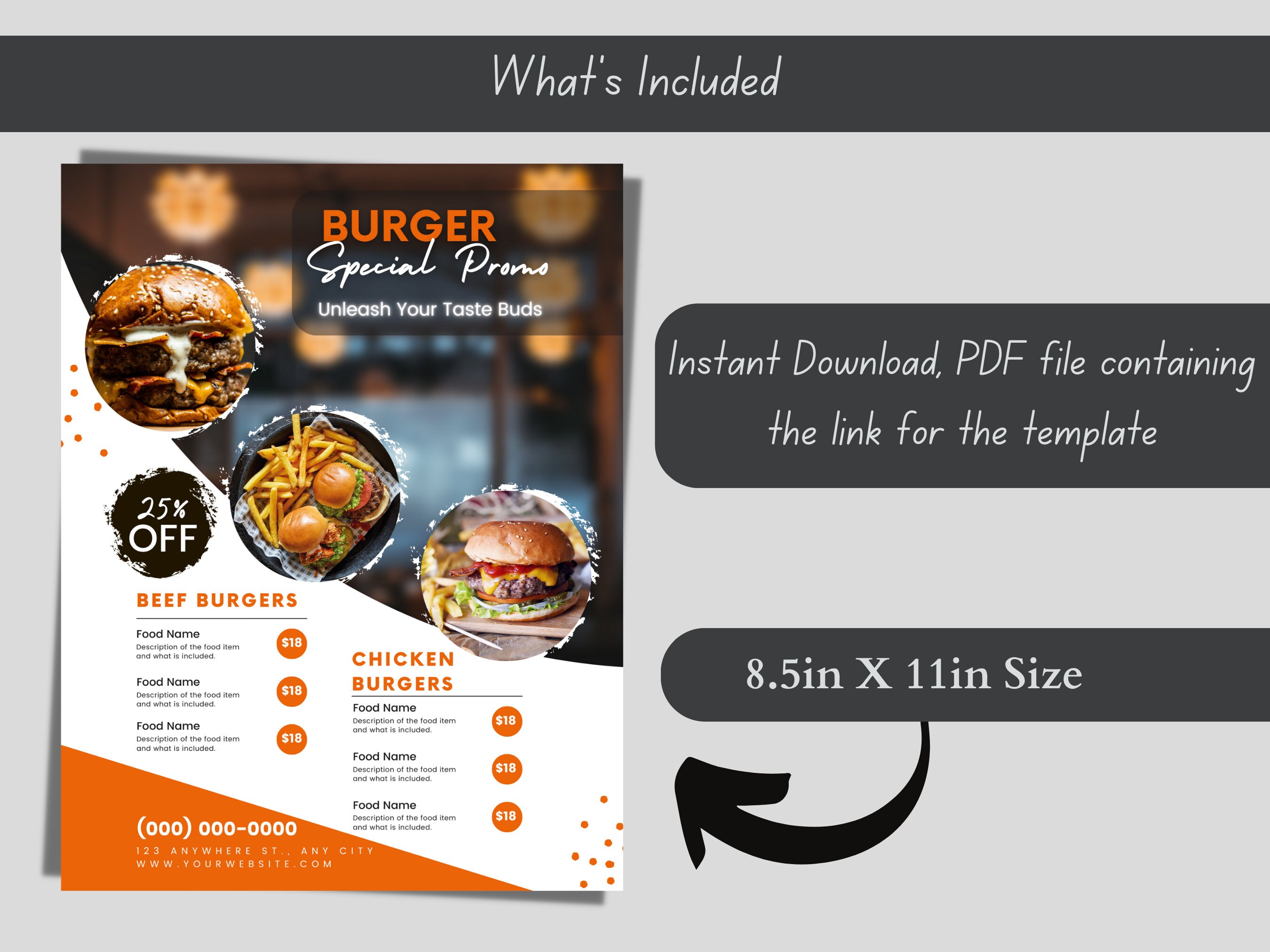 Burger Special Promo Flyer Burger Menu Template Restaurant Menu Flyer ...
