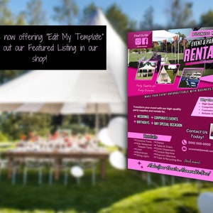Party Rental Printable Marketing Flyer Template Event and Party Rentals ...