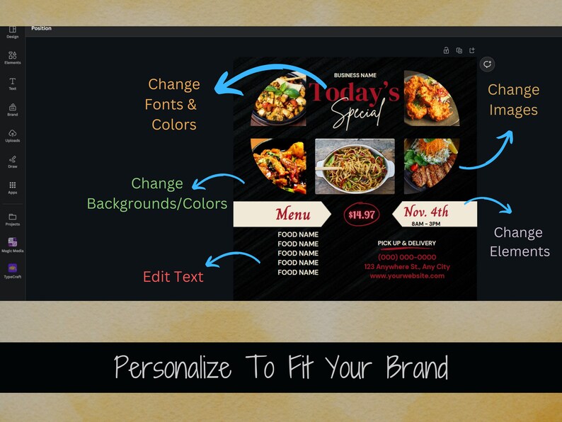 Today's Special Menu Marketing Flyer Template for Social Media Daily ...