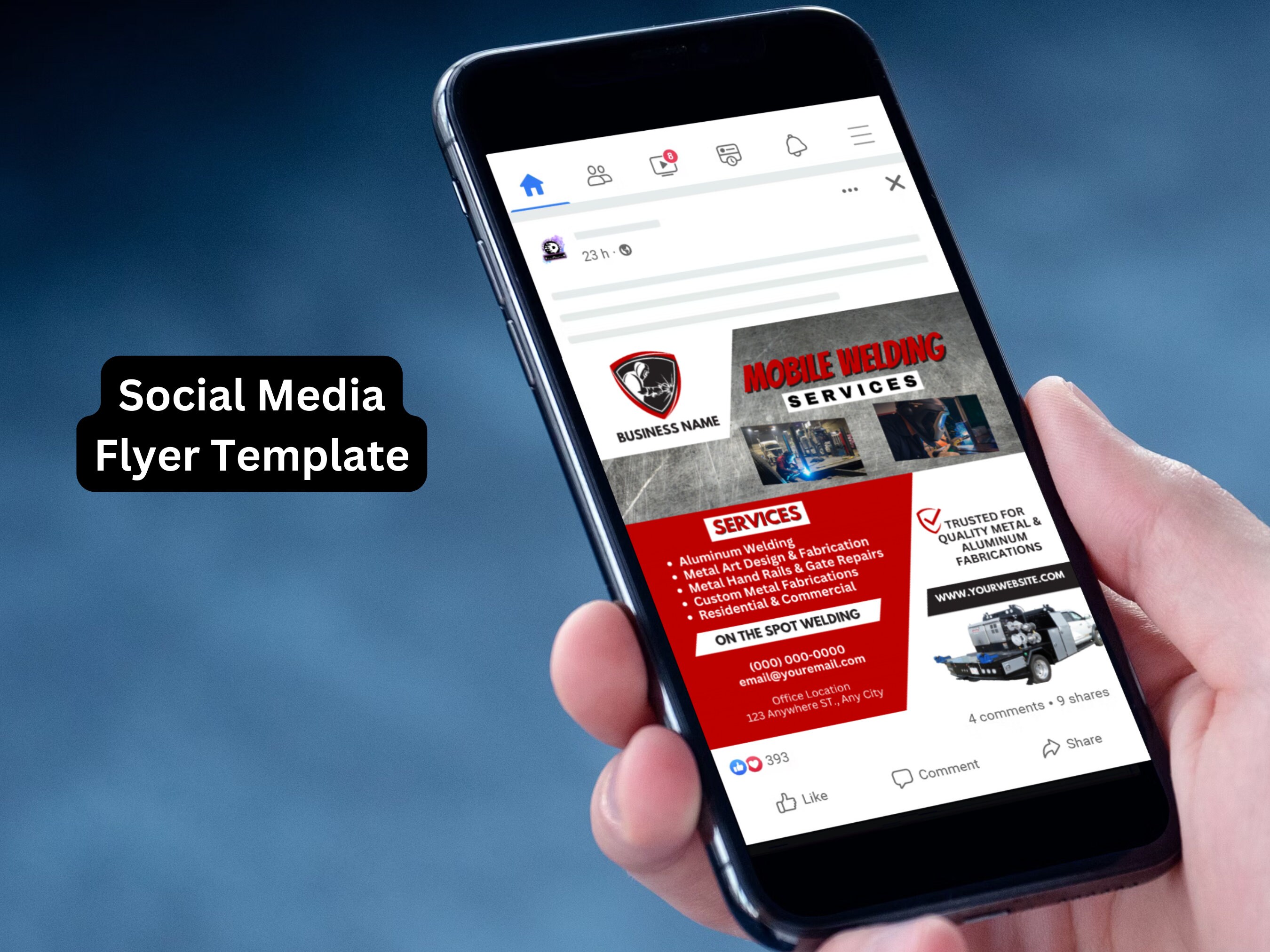 Mobile Welding Services Flyer Template, Social Media Post (digital ...