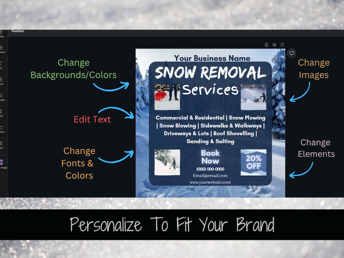 Editable Snow Removal Services Flyer Template Service Flyer Snow Shovel ...