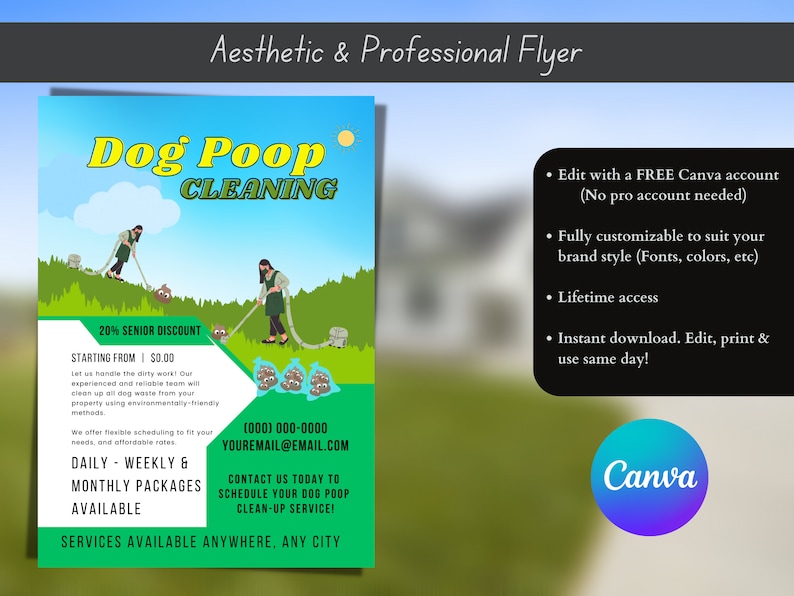 Printable Dog Poop Clean up Flyer Dog Waste Removal Flyer Dog - Etsy