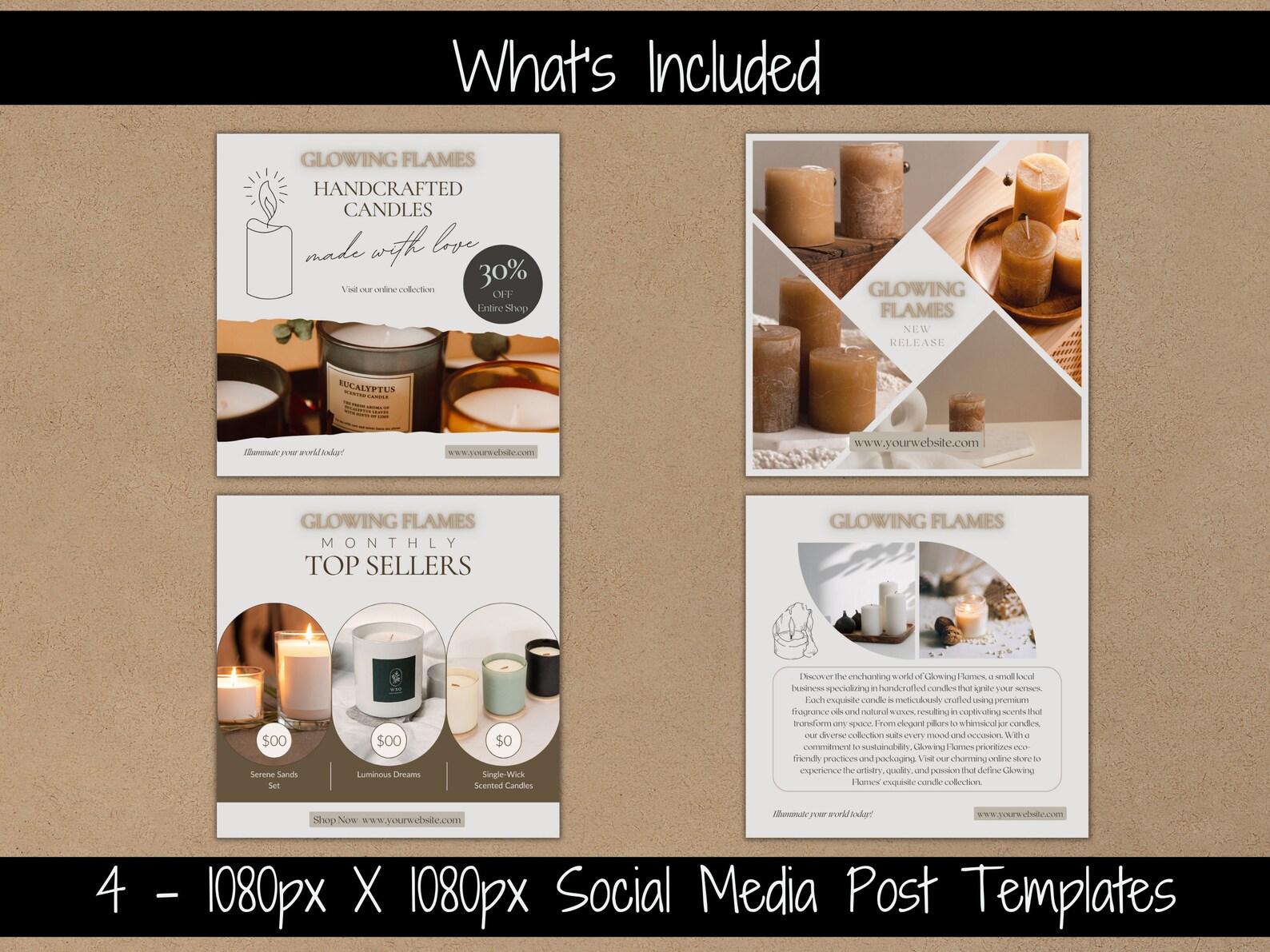 Candles Flyer Template Editable Small Business Candle Making Social ...