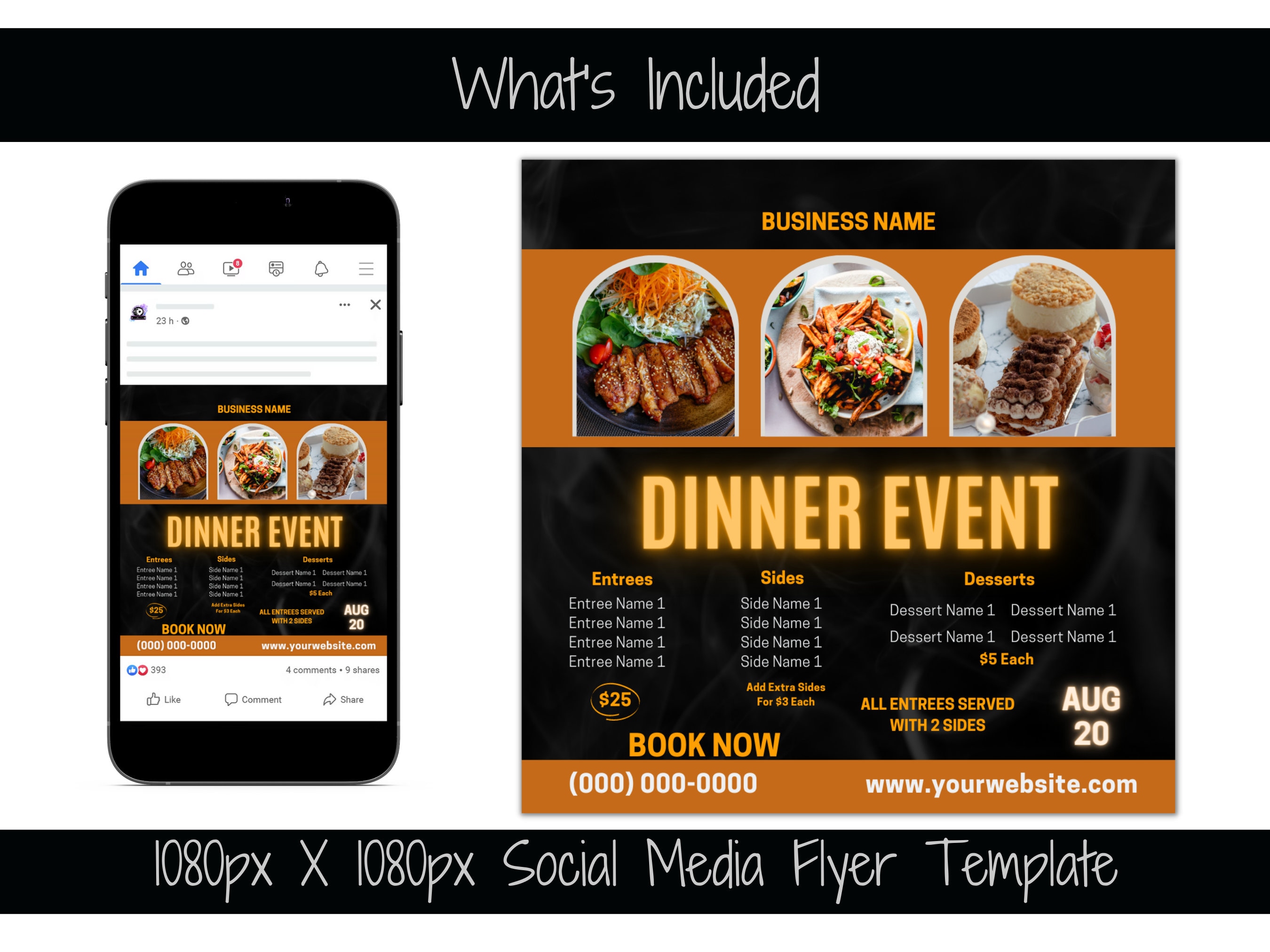 Editable Flyer Template Dinner Event Social Media Flyer Special Event ...