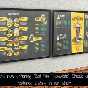 Digital Menu Display TV Menu Board Templates Static Menu Board Template ...