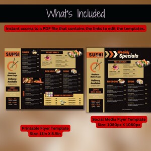 Printable Sushi Menu Template Social Media Sushi Specials Template ...