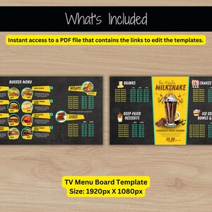 Digital Menu Display TV Menu Board Templates Static Menu Board Template ...