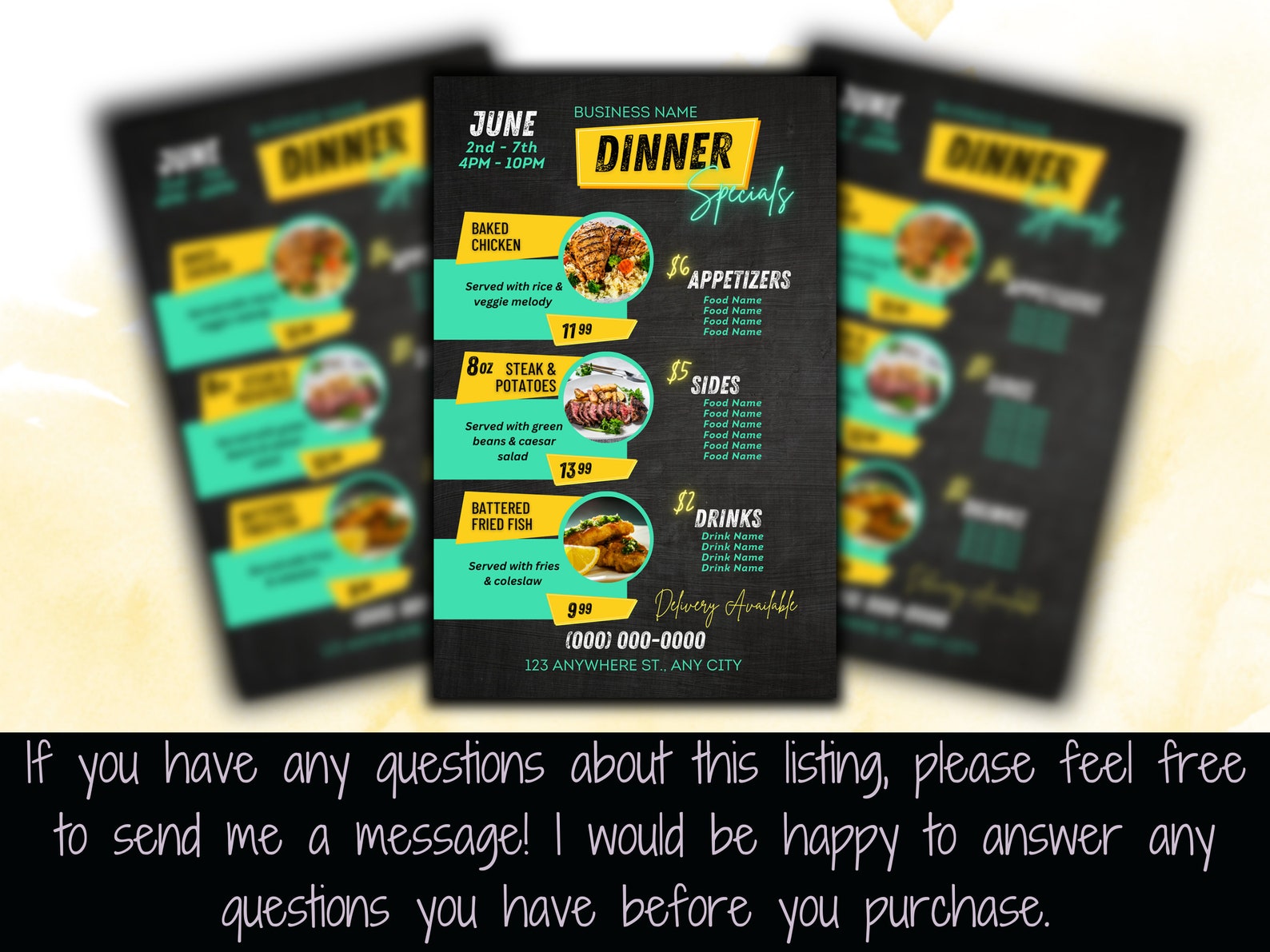 Printable Dinner Specials Flyer Template Food Sale Flyer Restaurant ...