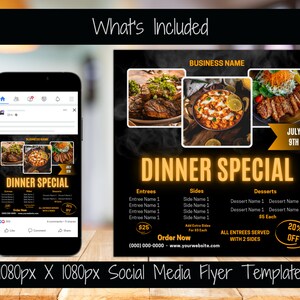 Editable Flyer Template Dinner Special Social Media Flyer Sunday Dinner ...