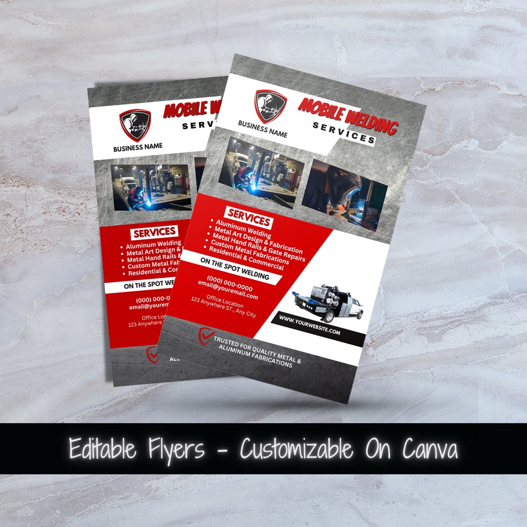 Mobile Welding Service Flyer Template (printable, Canva) - Etsy