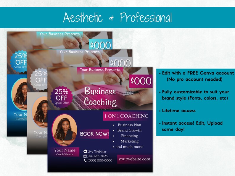 Coaching Flyer Designs Premade Social Media Flyer Template Masterclass ...