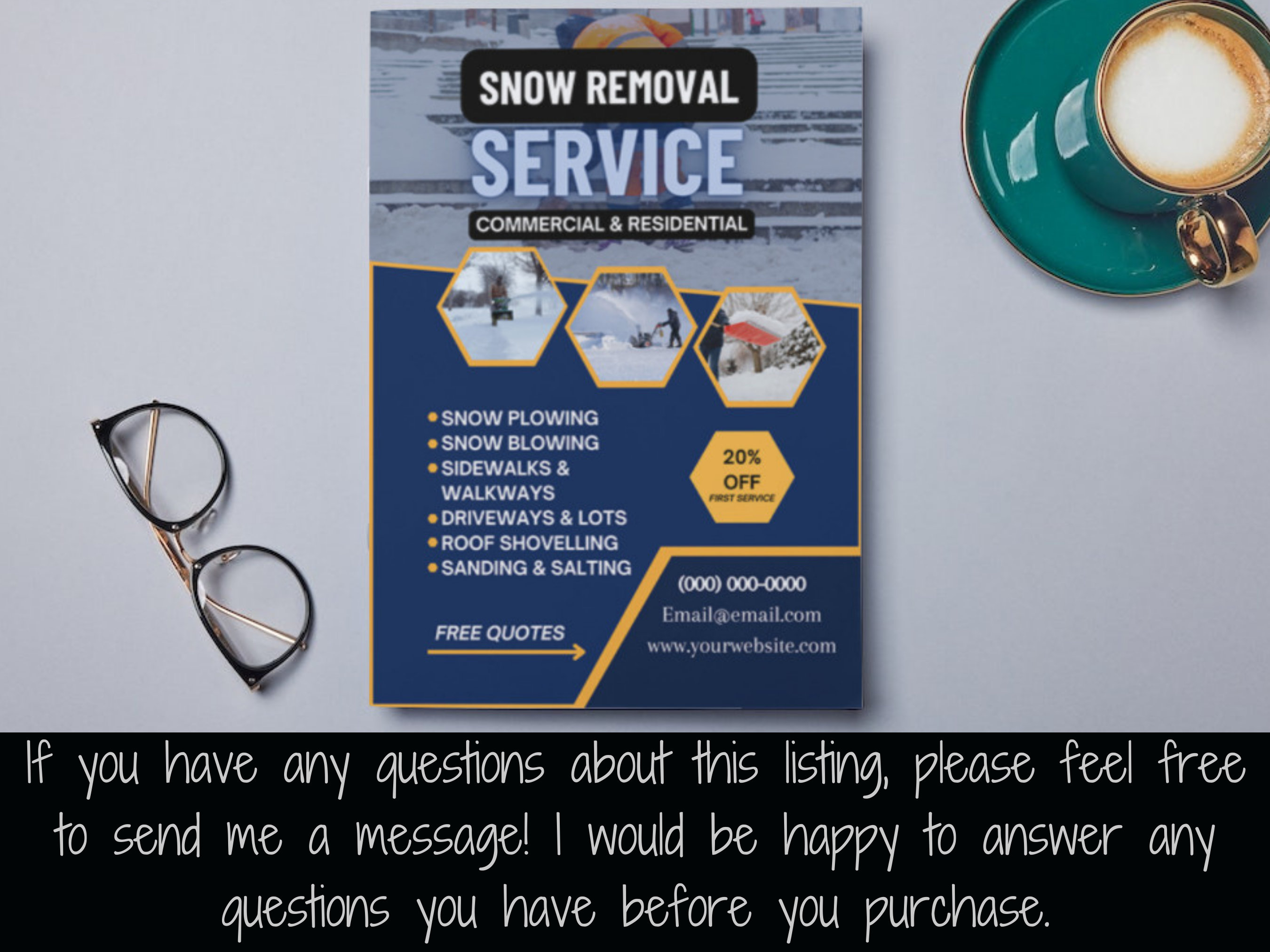 Printable Snow Removal Services Flyer Template Service Flyer Snow ...