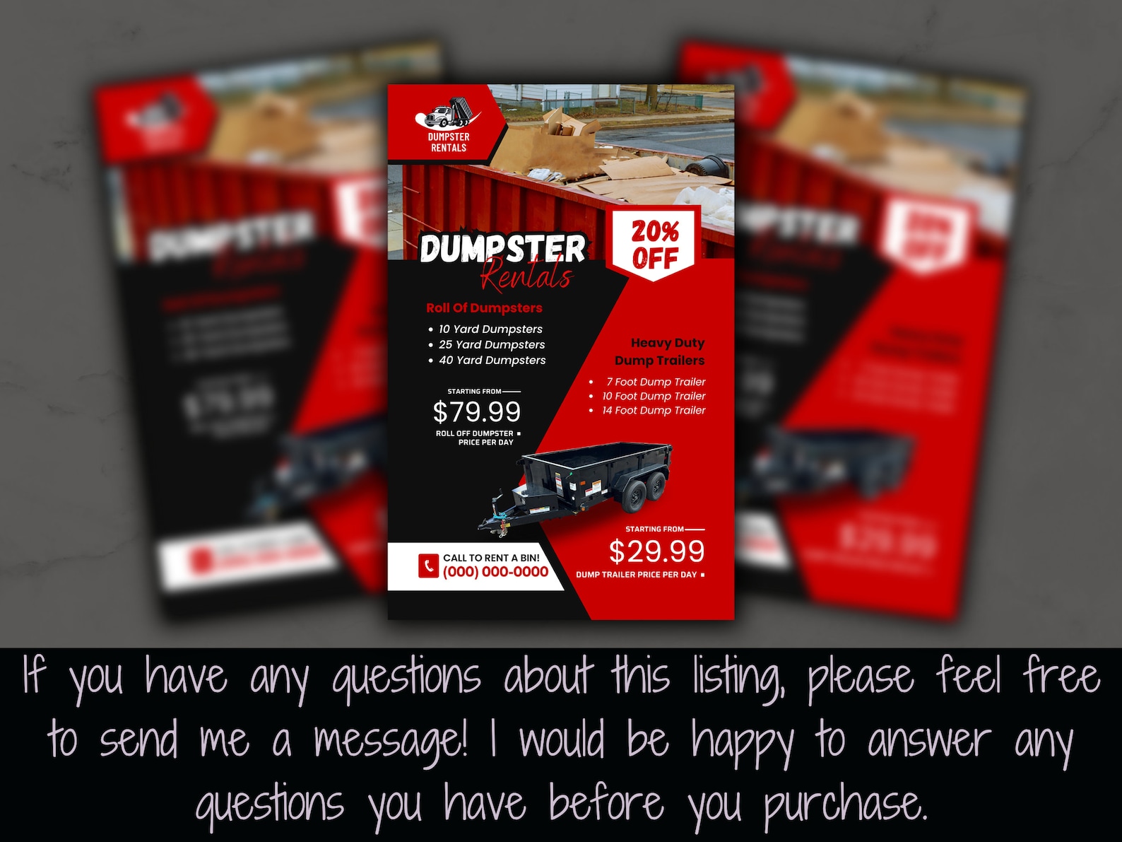 Dumpster Rentals Flyer Template, Customizable on Canva (printable) - Etsy