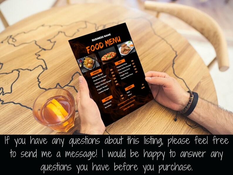 Printable Food Menu Flyer Template 2 Sided Food Menu Template - Etsy Canada