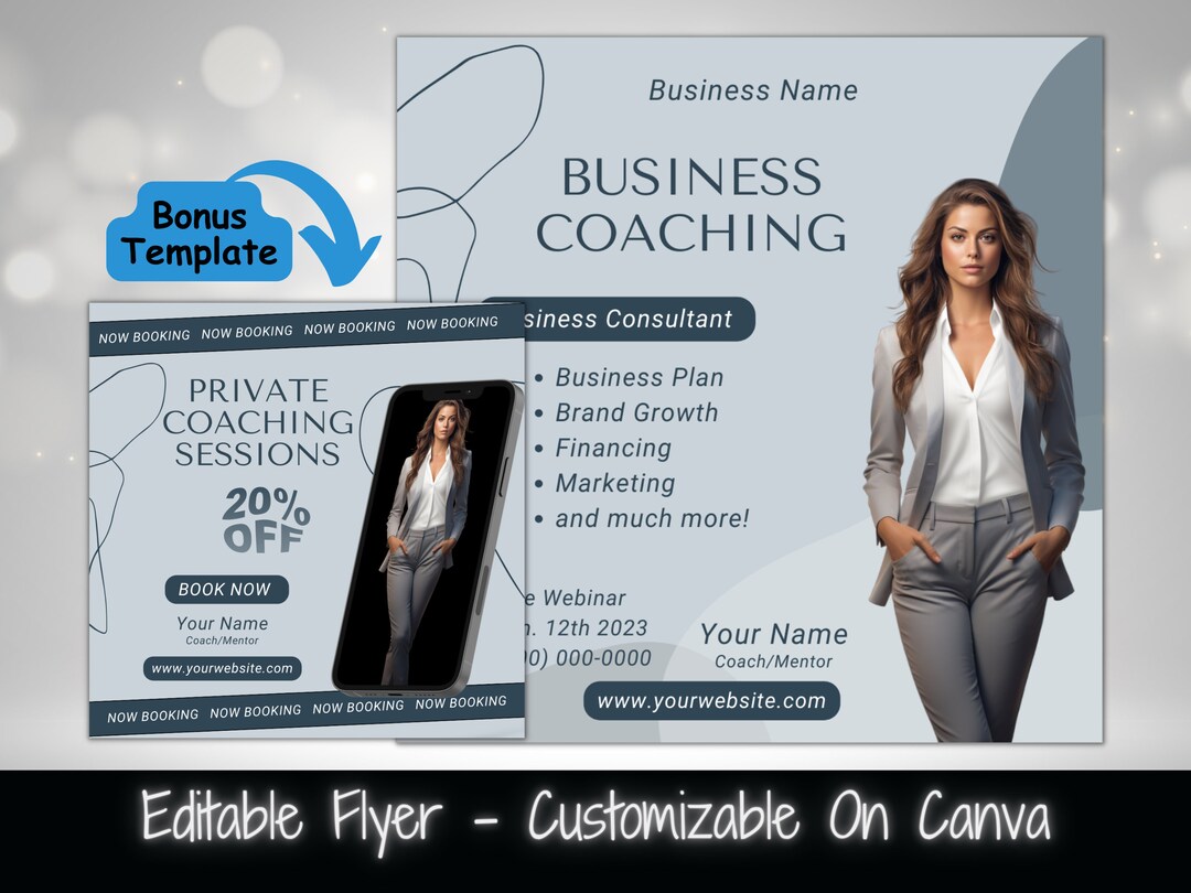 Business Coaching Flyer Template, Editable Consultant Ad (canva) - Etsy