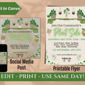 Plant Sale Flyer Template Printable Custom Invitation Editable Flyer ...