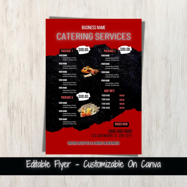Printable Catering Menu Flyer Template Catering Services Flyer Catering ...