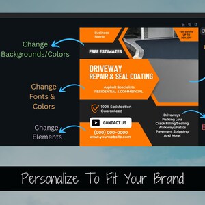 Asphalt Services Flyer Template: Driveway Repair, Social Media (digital ...