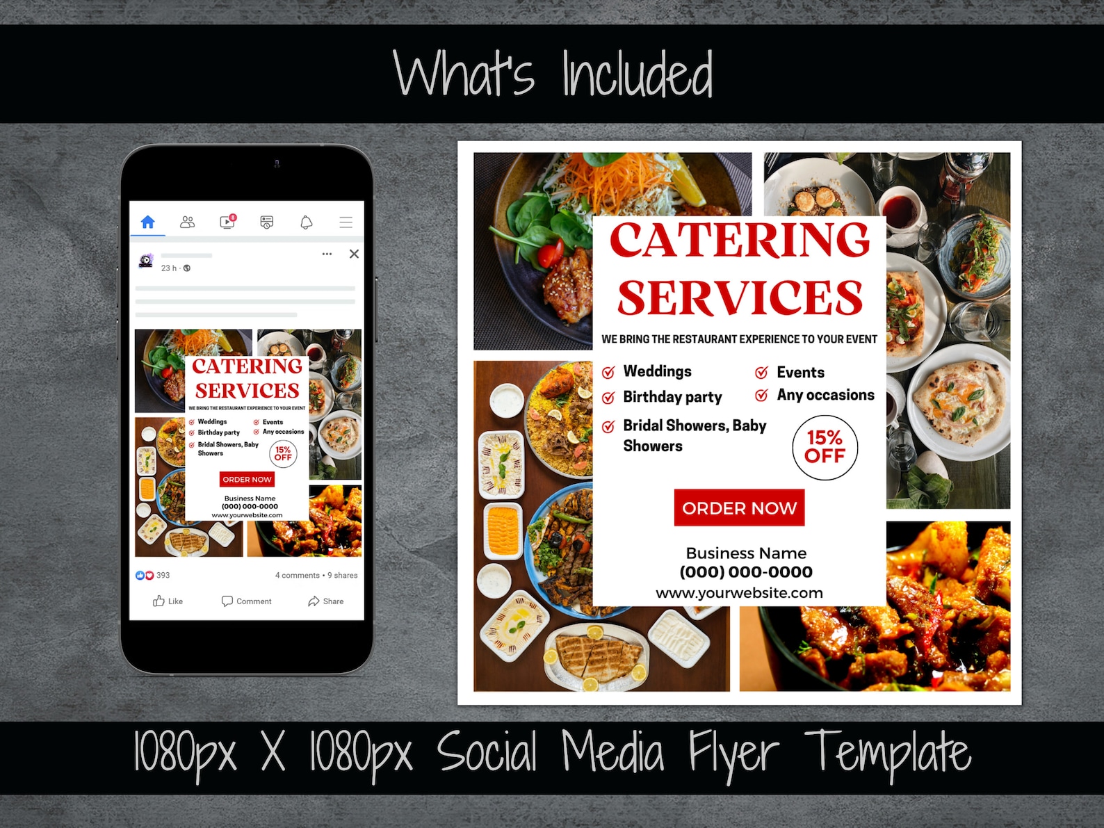 Editable Catering Services Flyer Template for Social Media Cater ...