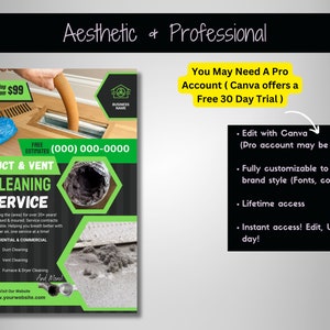 Duct Cleaning Service Flyer Template (printable) - Etsy