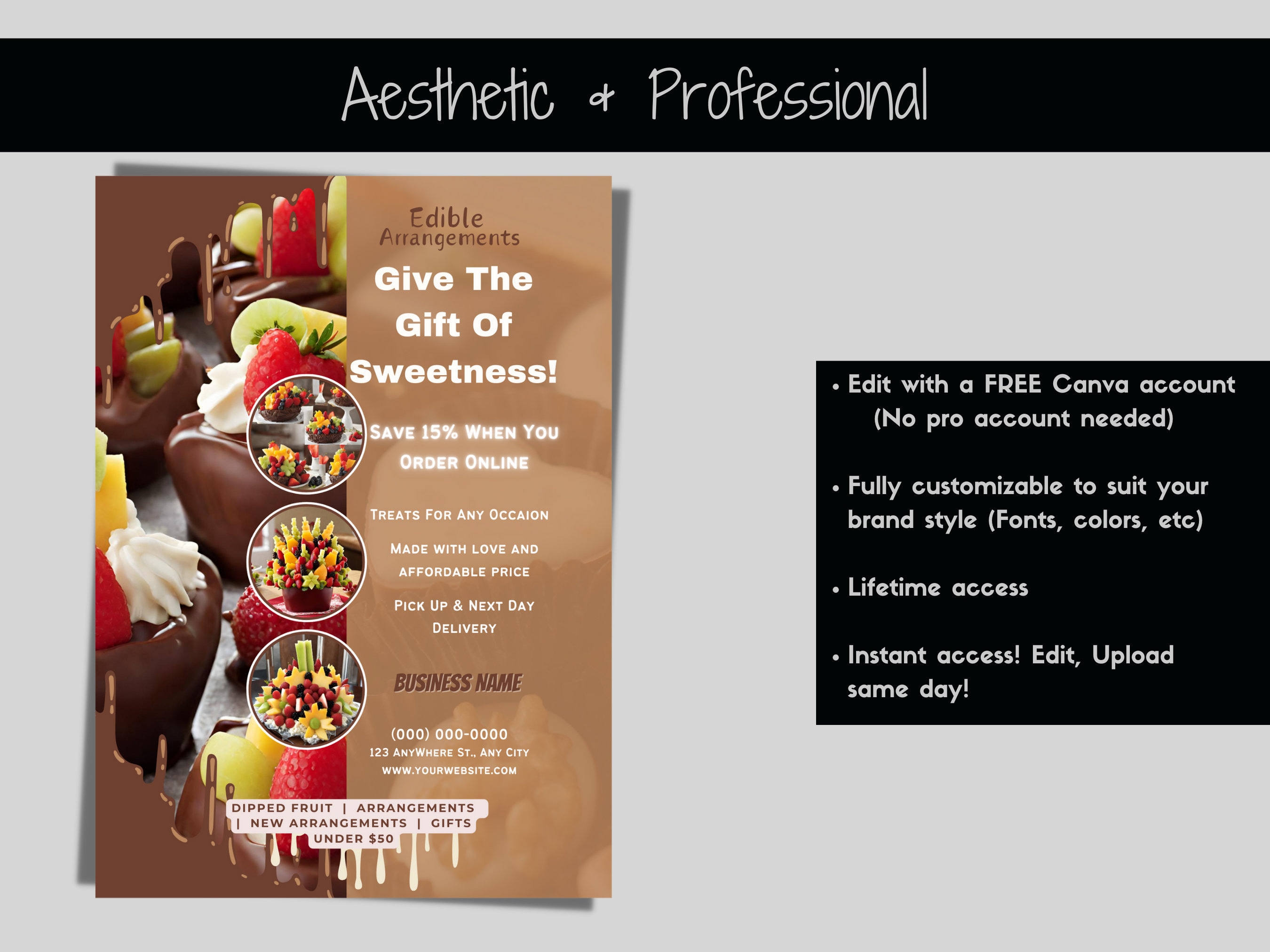 Printable Edible Arrangements Flyer Template Business Marketing Flyer ...